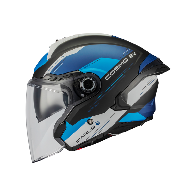 MT Helmets casco jet Cosmo SV Icarus B7 azul negro – Romavi motos