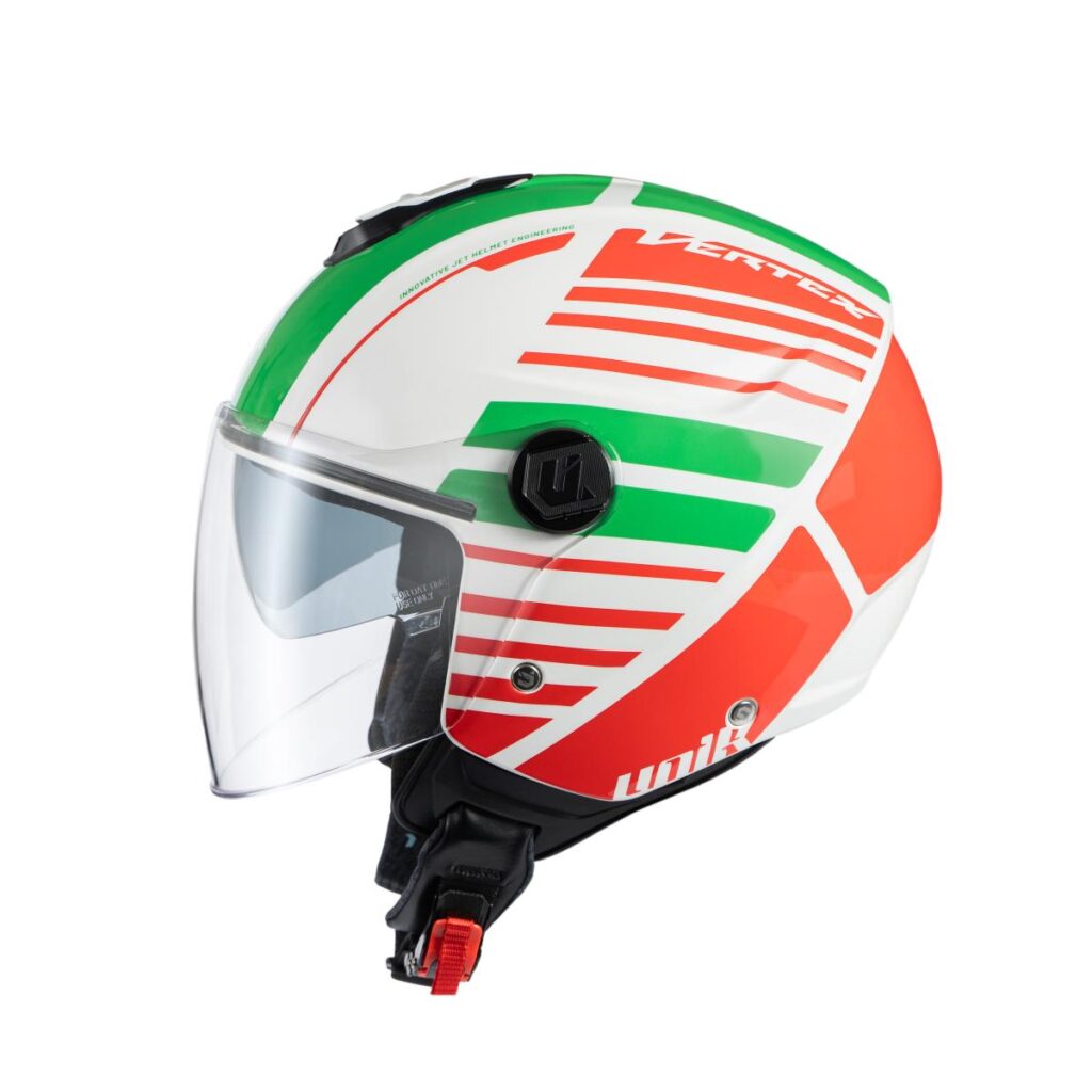 Unik casco jet Vertex DV gafa solar Bricks Italy – Romavi motos